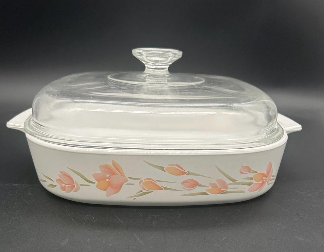 Corningware Peach Floral Casserole Dish 2.5L Vintage Dinnerware - Etsy