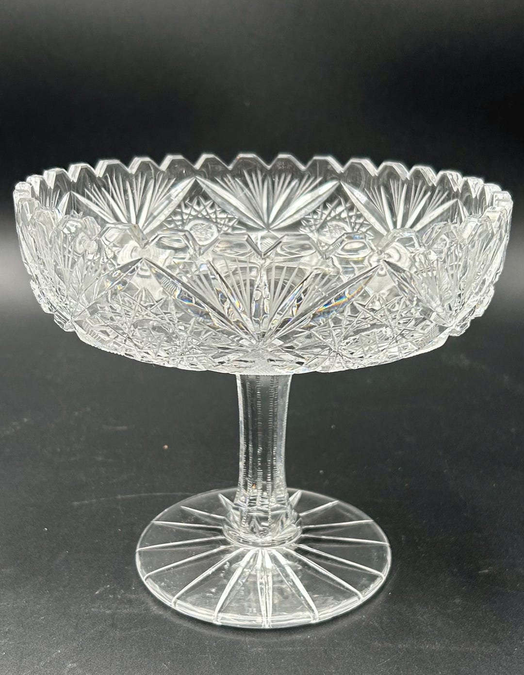 American Brilliant Cut Crystal Compote Antique - Etsy