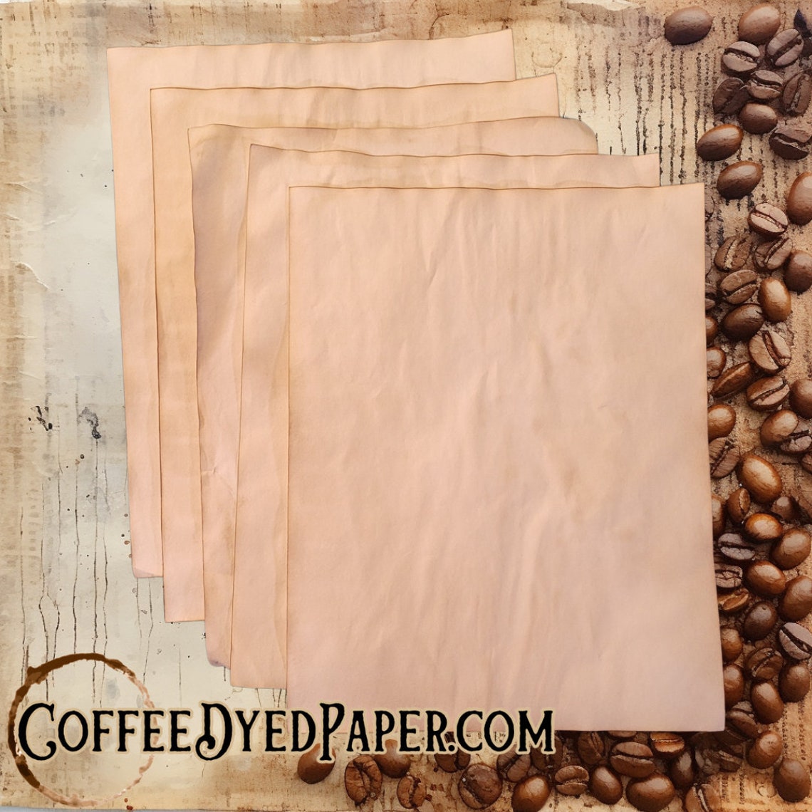 25 Sheets Hand Coffee Dyed Paper Vintage Grunge Junk Journal Brown ...