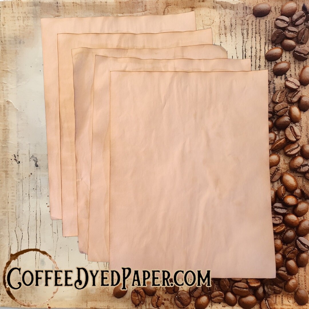 25 Sheets Hand Coffee Dyed Paper Vintage Grunge Junk Journal Brown ...