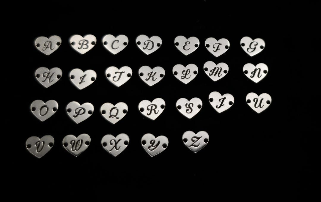 Sterling Silver Heart/circle Letter Connectors - Etsy