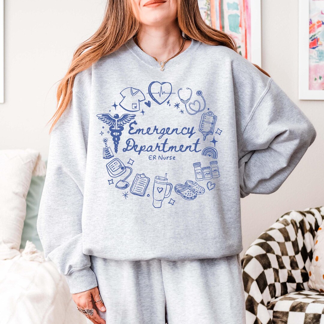 Emergency Department Sweatshirt, Emergency Nurse Sweater, ER Nurse Gift ...