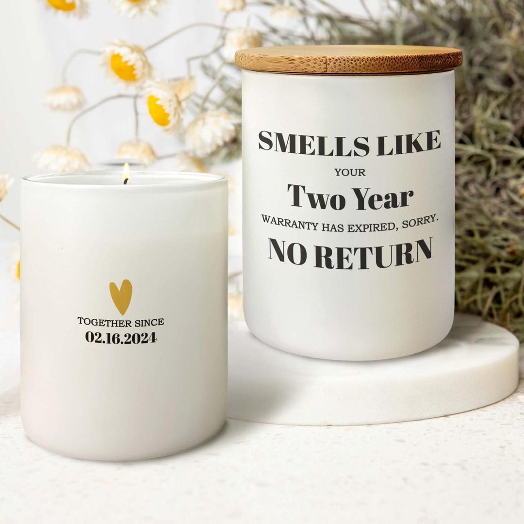 Personalized 2nd Year Anniversary Candle Gift, Funny 2nd Wedding ...