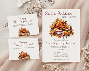 Religious Thanksgiving Dinner Invitation, Let's Gather Invitation ...