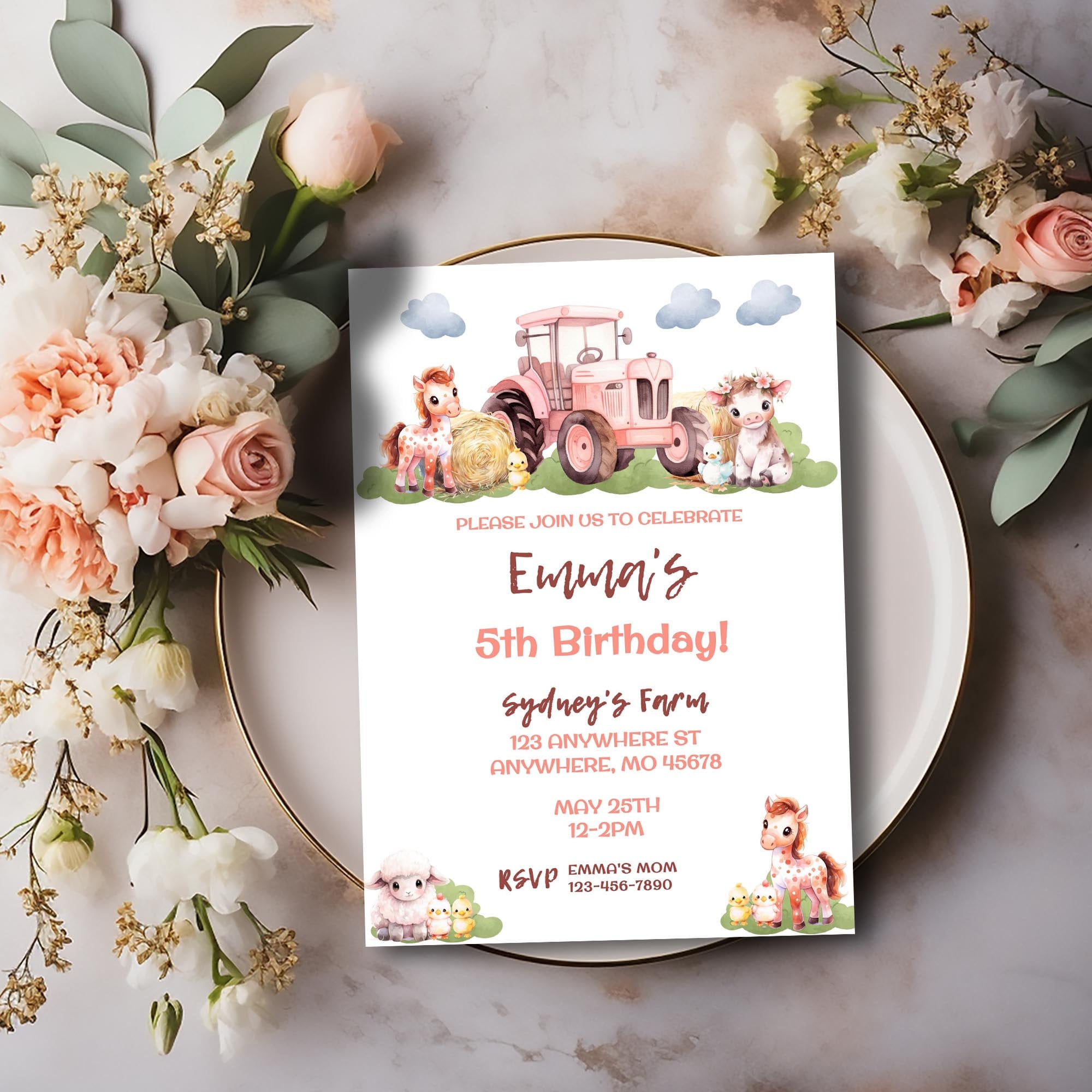 Editable Farm Birthday Invitation, Editable Farm Birthday Evite, Farm ...