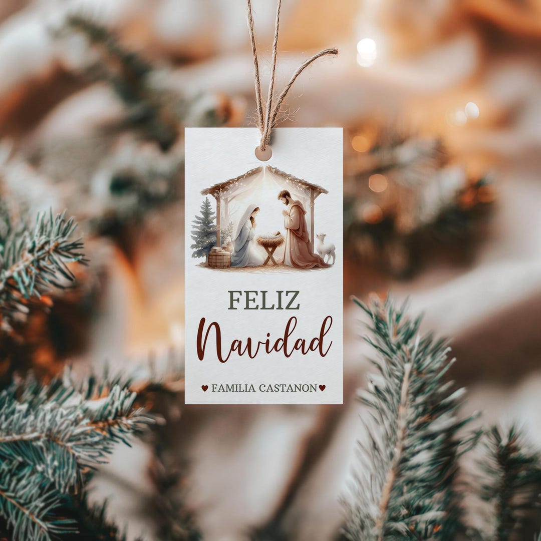 Editable Spanish Christmas Nativity Gift Tag, Christmas Gift Tag, Thank ...