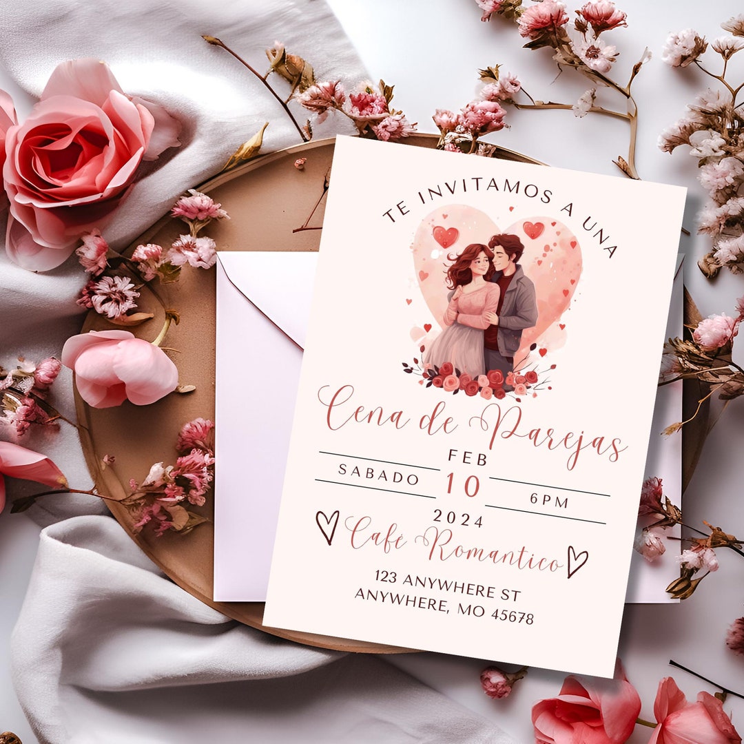Spanish Valentine's Dinner Invitation, Dia De San Valentin, Invitation ...