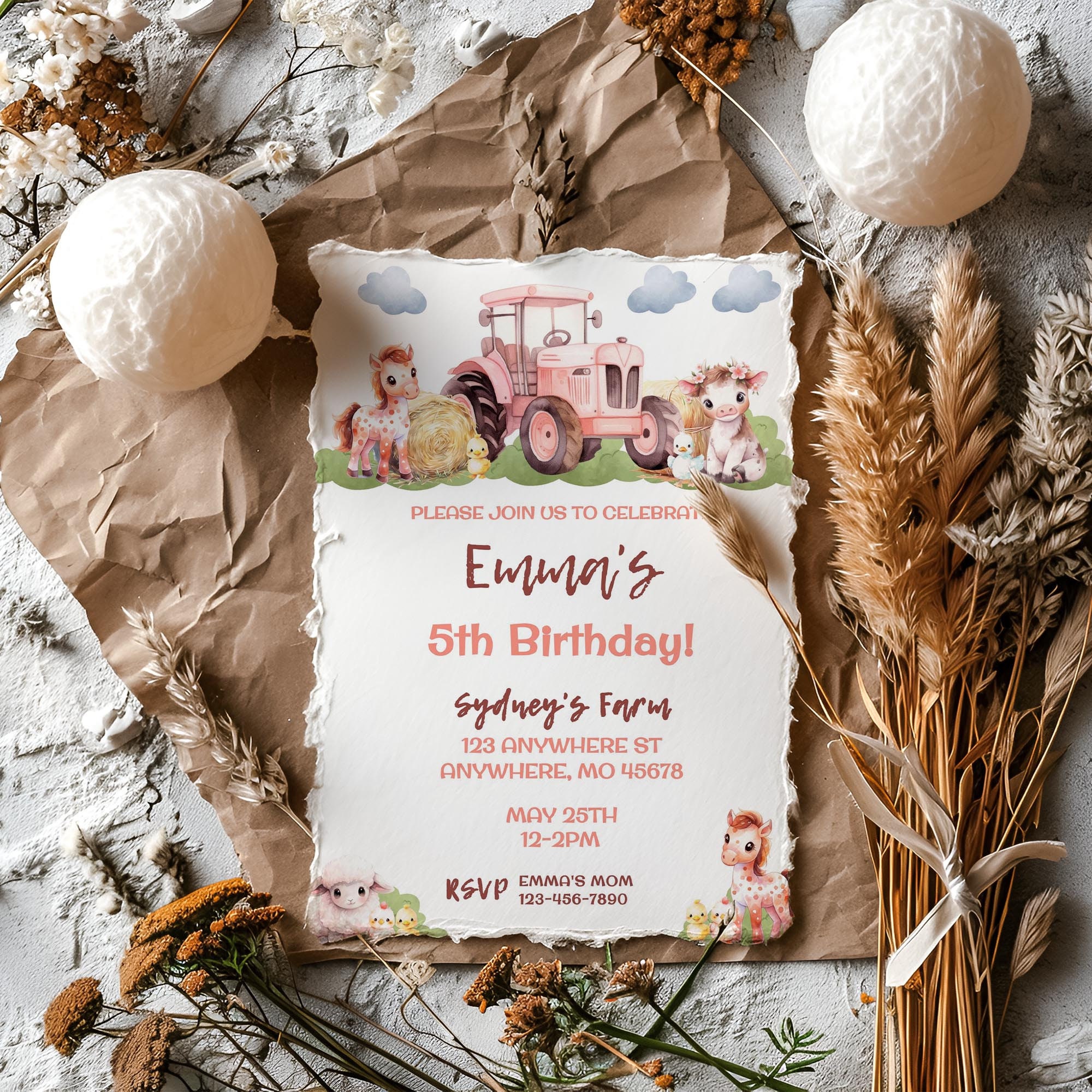 Editable Farm Birthday Invitation, Editable Farm Birthday Evite, Farm ...