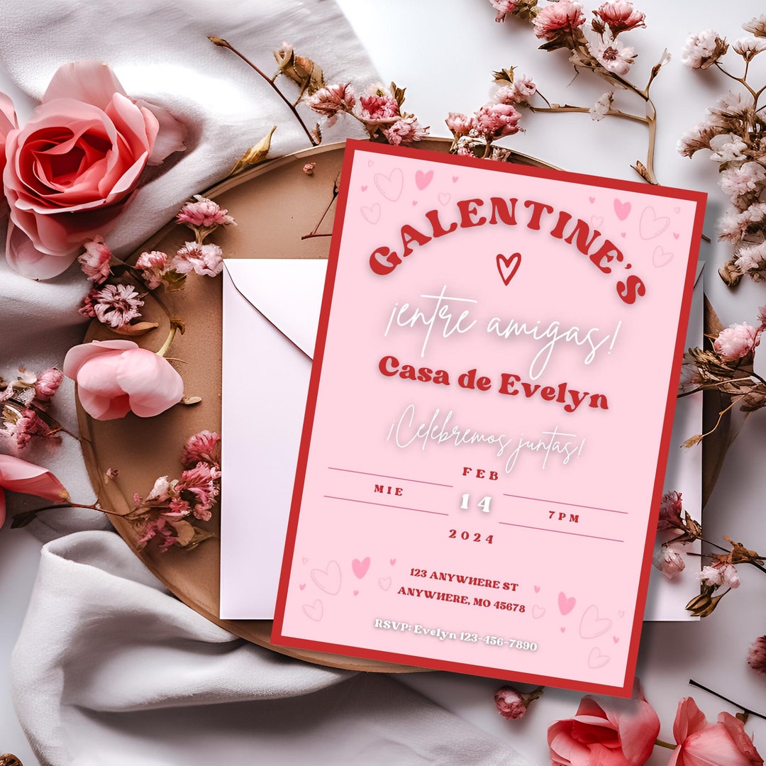 Spanish Galentine's Day Invite, Valentine Party, Girls Night Party, Dia ...