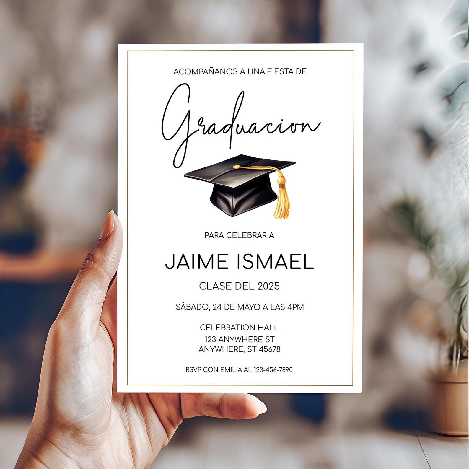 Editable Spanish Graduation Party Invitation, Graduation Announcement ...