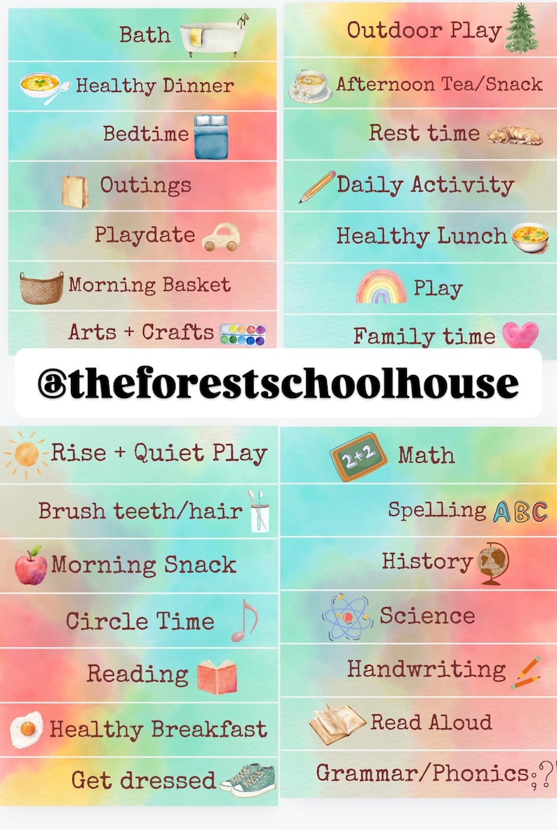Daily Rhythm Cards/ Waldorf / Homeschool - Etsy