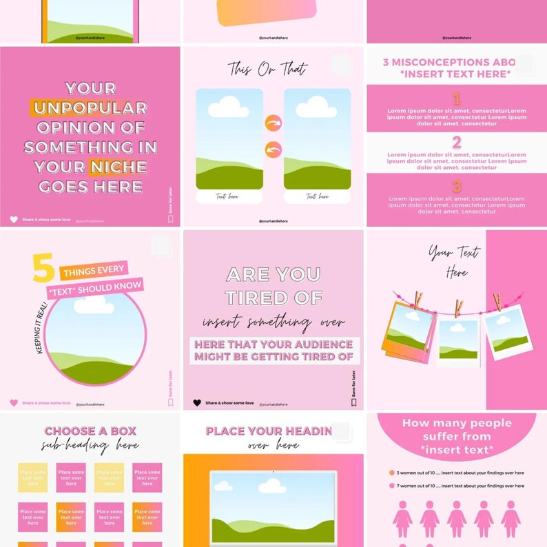 Instagram Editable Customizable Template - Etsy