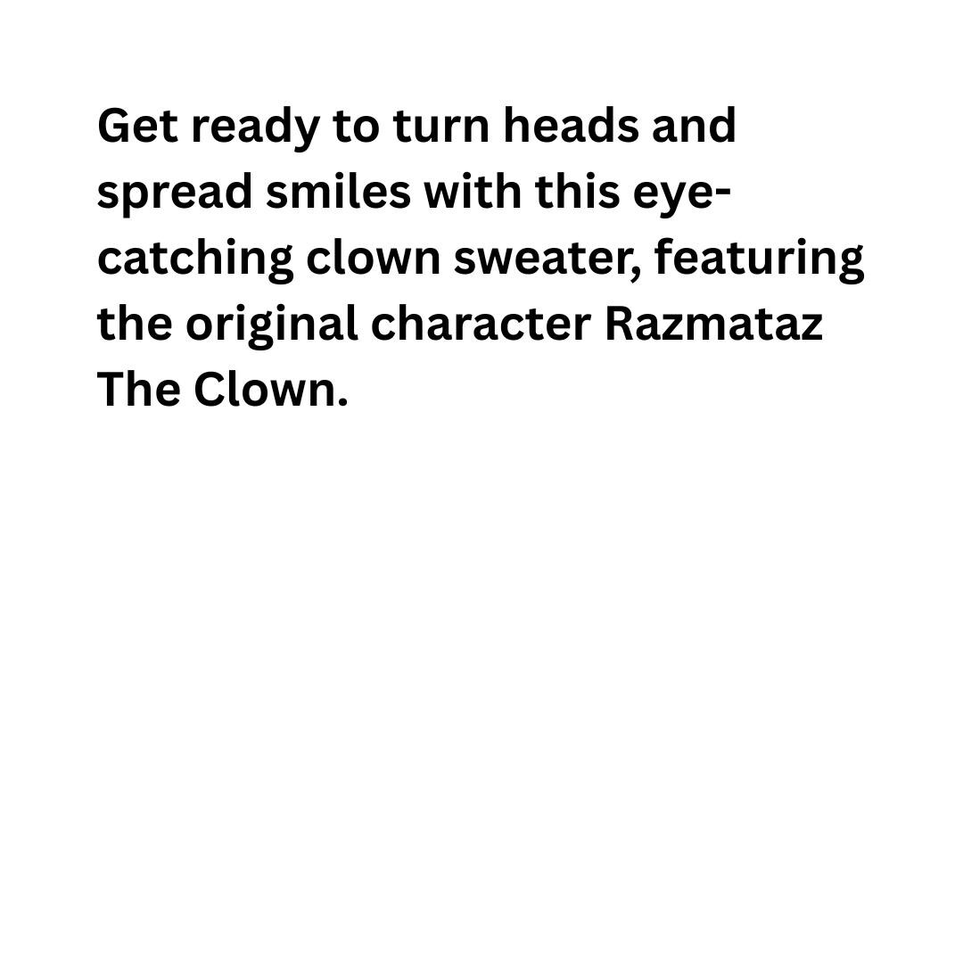 Clown Sweater, Clowncore Clothing, Kidcore Jumper, Razmataz Character ...