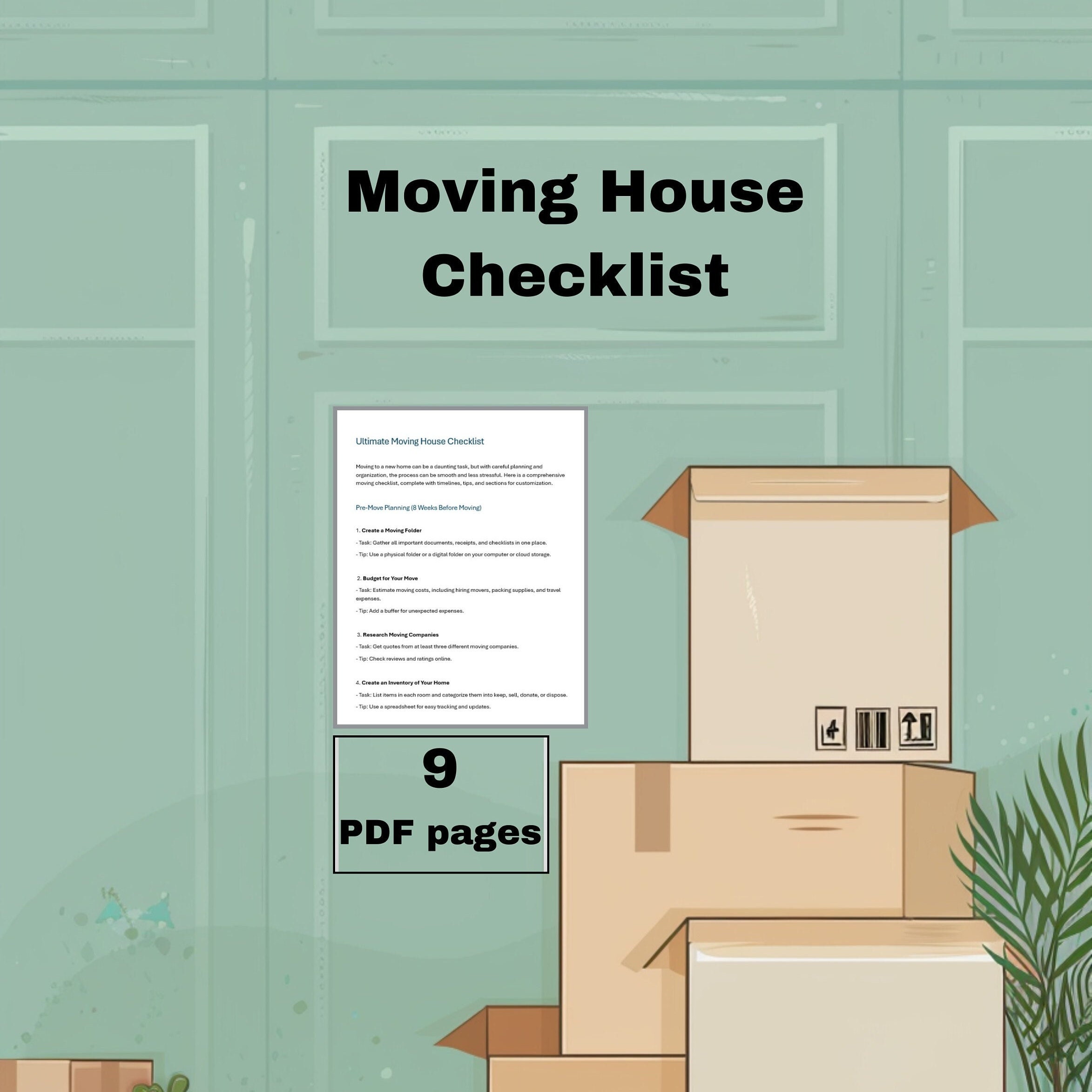 Moving House Checklist Printable Comprehensive Moving Guide Organized ...