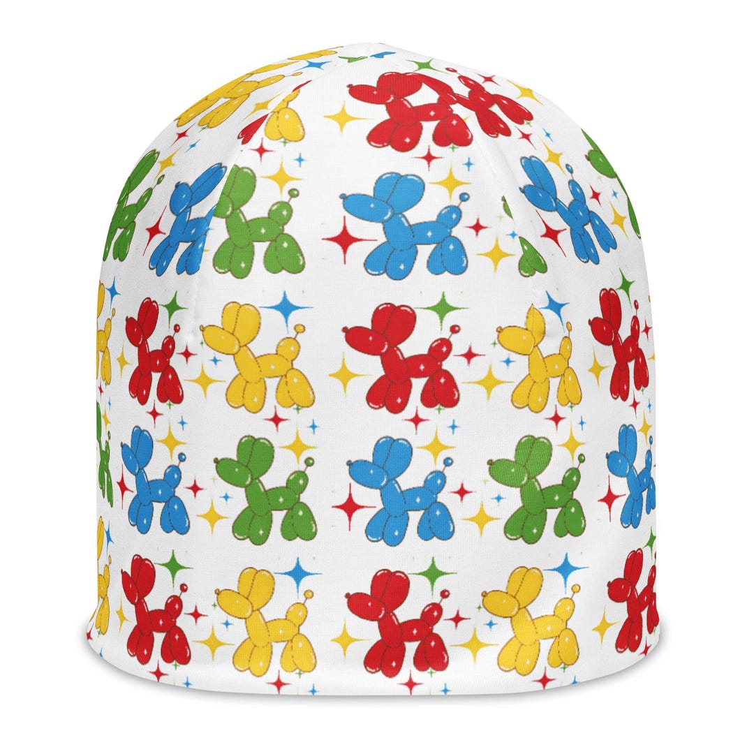 Abdl Adult Baby Beanie, Kidcore Hat, Balloon Dog Print, Cute Childlike ...