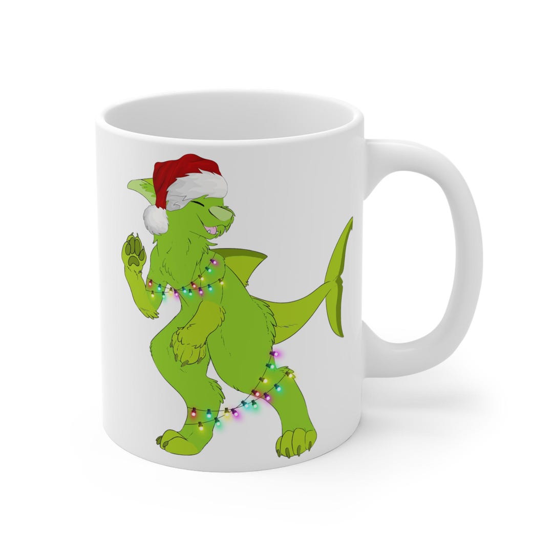 Furry Christmas Mug, Furry Manokit Coffee Cup, Fursona Art, Gift for ...