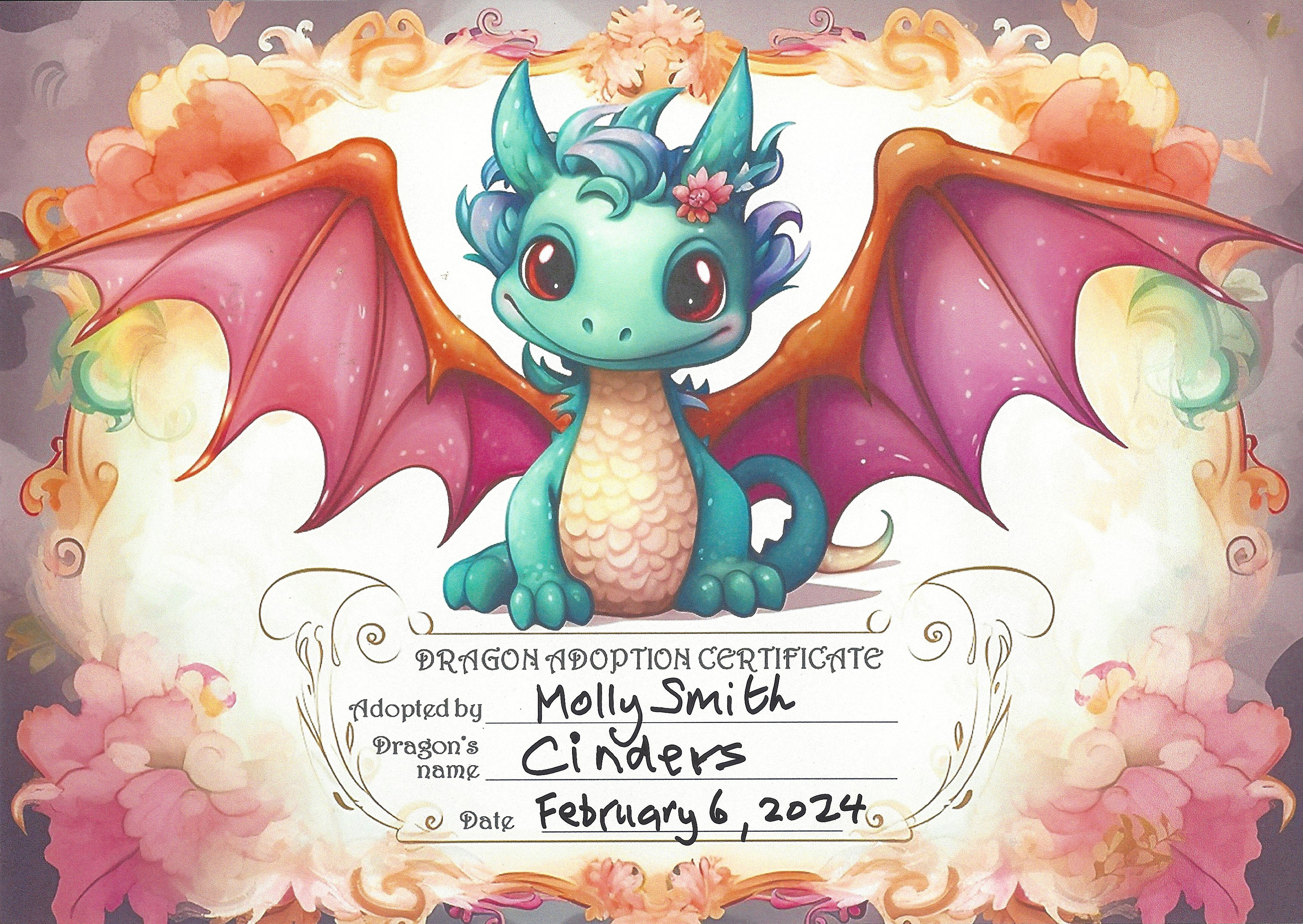Dragon Adoption Certificate, Pet Adoption Party, Adopt A Dragon, Adoption Gifts, Dragon ...