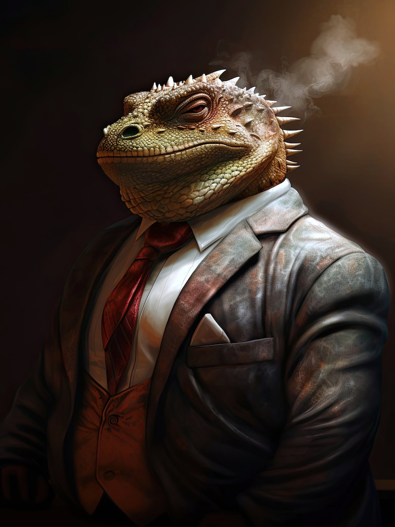 Bearded Dragon Poster Gangster Poster Weird Stuff Kimono Dragon Gifts ...