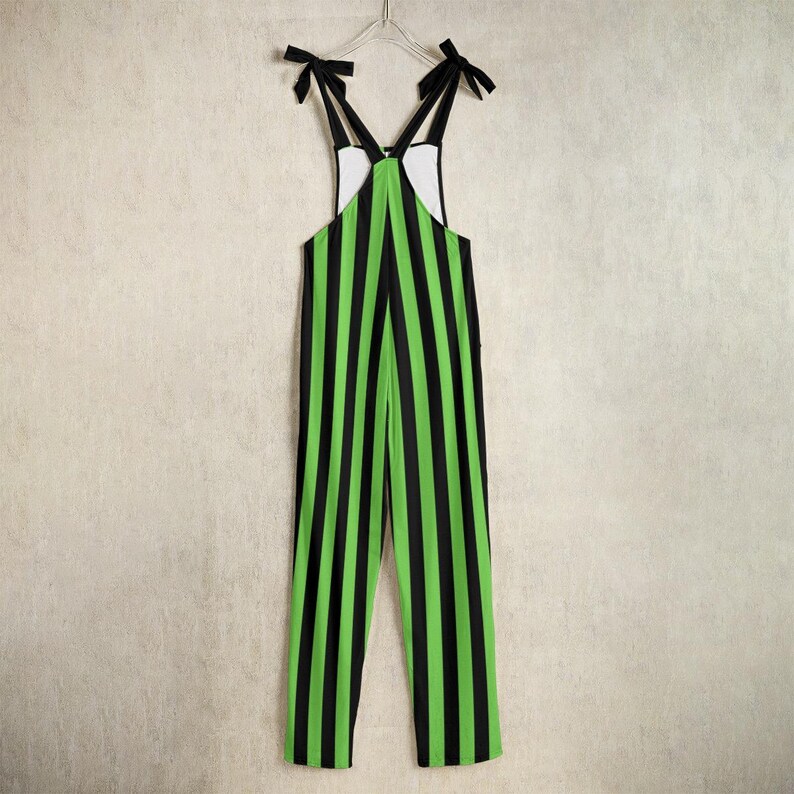 Clown Costume Overalls: Clowncore Pants, Black and Green Stripe ...