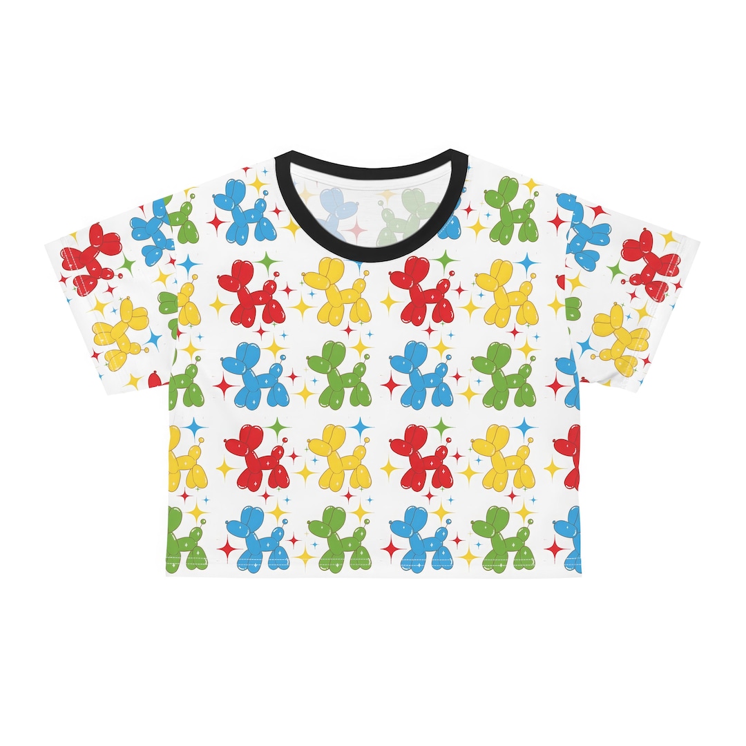 Clowncore, Kidcore Shirt, Balloon Dog Clown Shirt, Decora Fashion Crop ...