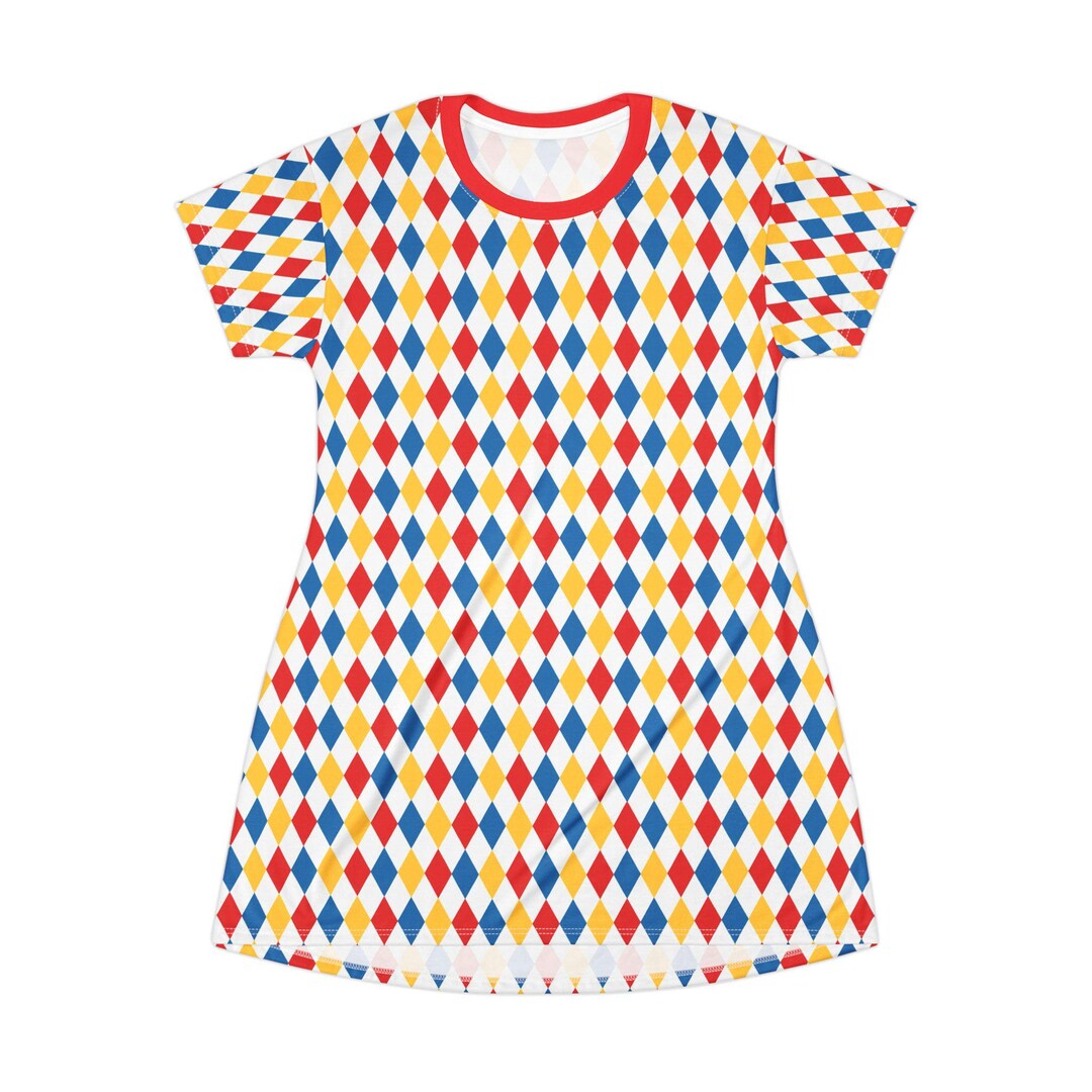 Clowncore T Shirt Dress, Kidcore Clothing, Retro Circus Clown Costume ...