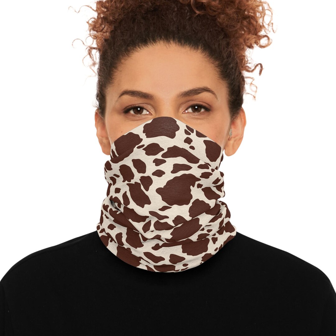 Cow Print Tube Scarf, Western Style Neck Gaiter, Face Covering, Neck ...
