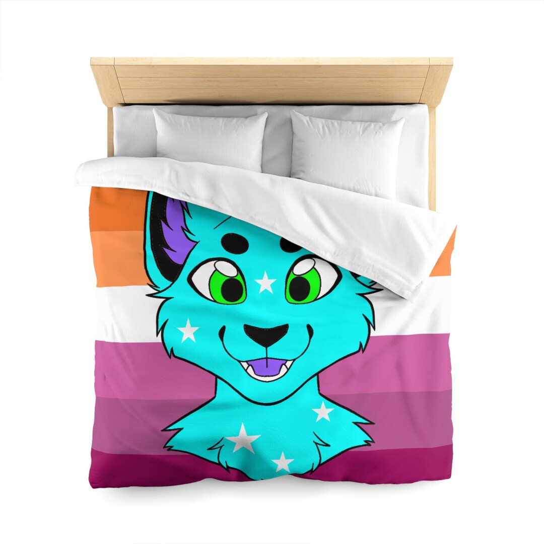 Personalized Furry Duvet Cover, Twin, Queen, King. Furry Head Pattern ...