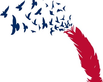 Flying Birds From Feather Svg / Feather Svg /memorial Feather Svg ...