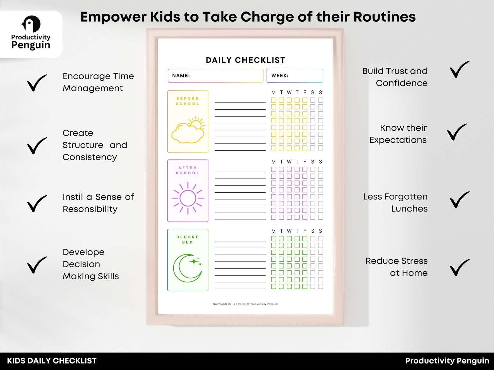 Printable Kids Checklist PDF, Editable Children’s To-do List, Fun Chore ...