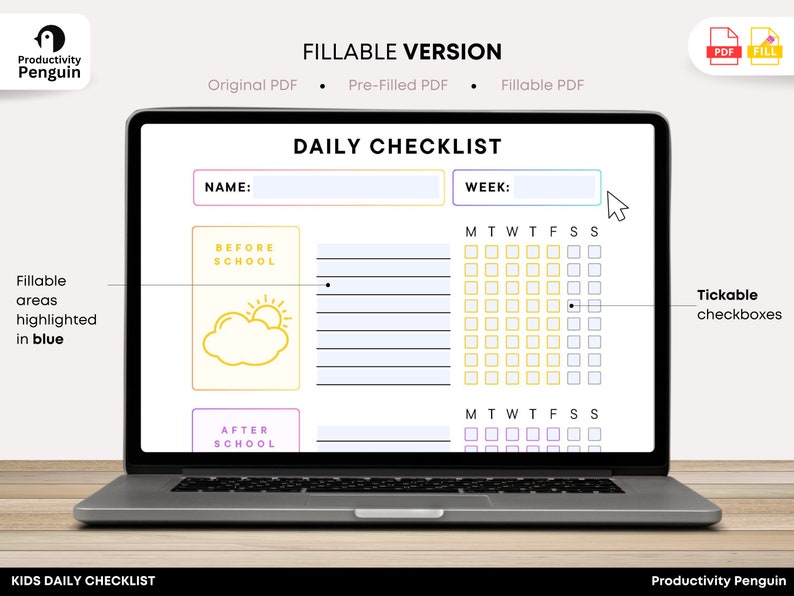 Printable Kids Checklist PDF, Editable Children’s To-do List, Fun Chore ...