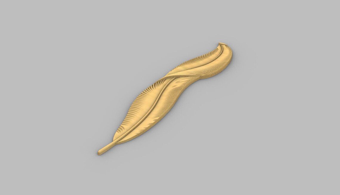 Carved Bird Feather 3d STL Model for CNC Machine, 3d Designs, CNC Files ...