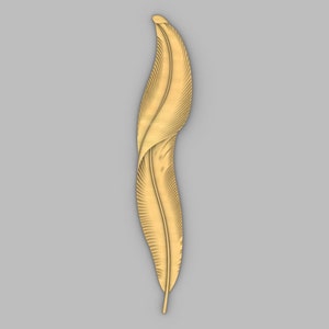 Carved Bird Feather 3d STL Model for CNC Machine, 3d Designs, CNC Files ...