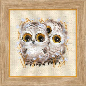 RIOLIS Counted Cross Stitch Kit 1755 Little Owls. Embroidery Kit With a ...