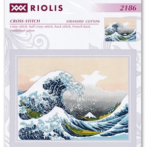 RIOLIS Counted Cross Stitch Kit 2186 the Great Wave off Kanagawa After ...