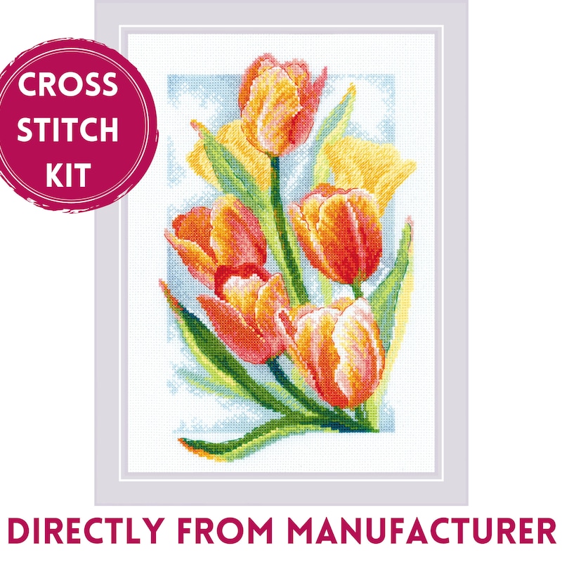 Tulip Cross Stitch - Etsy