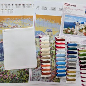 RIOLIS Counted Cross Stitch Kit 1644 Santorini, Embroidery Kit With a ...