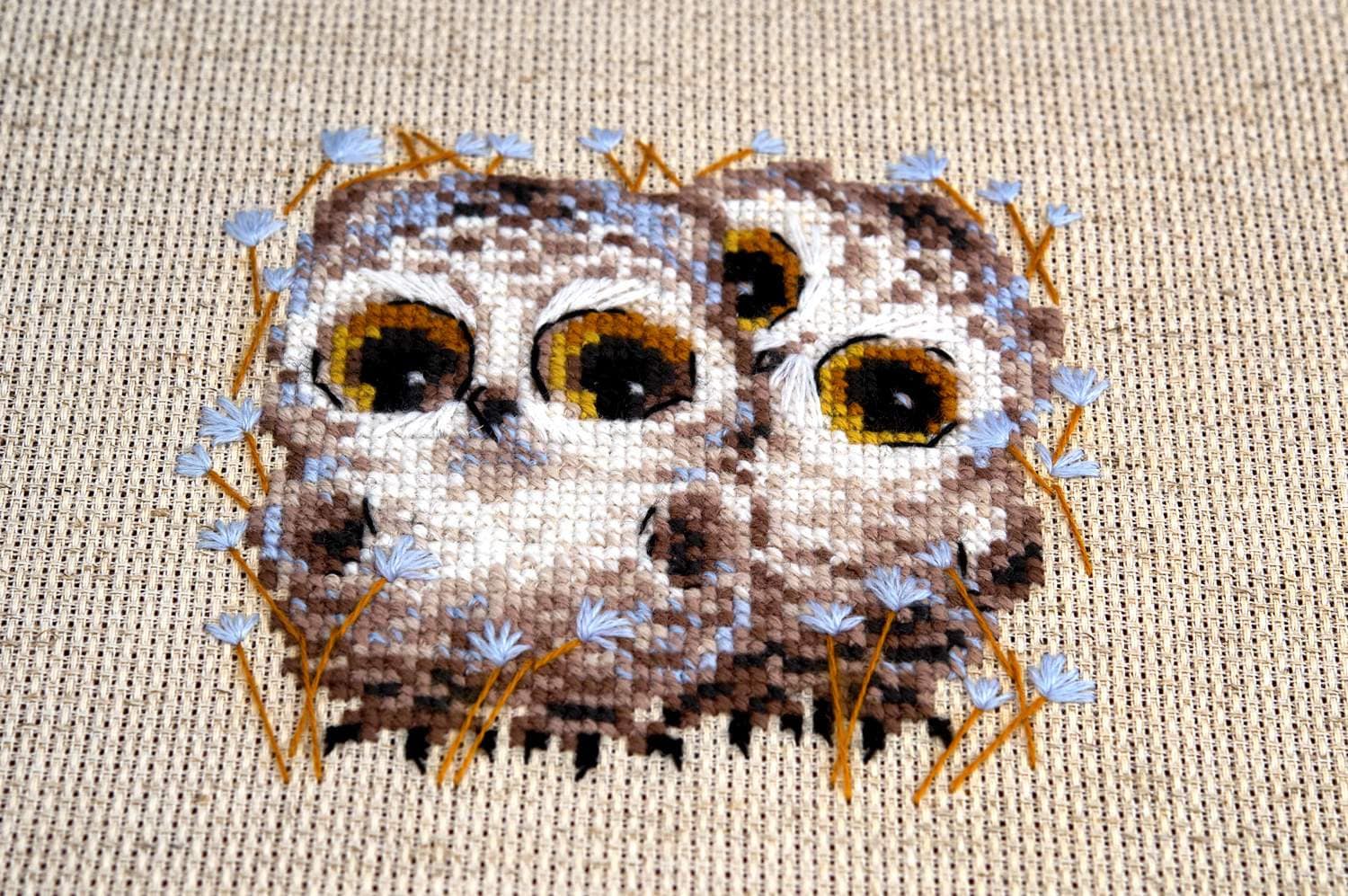 RIOLIS Counted Cross Stitch Kit 1755 Little Owls. Embroidery Kit With a ...