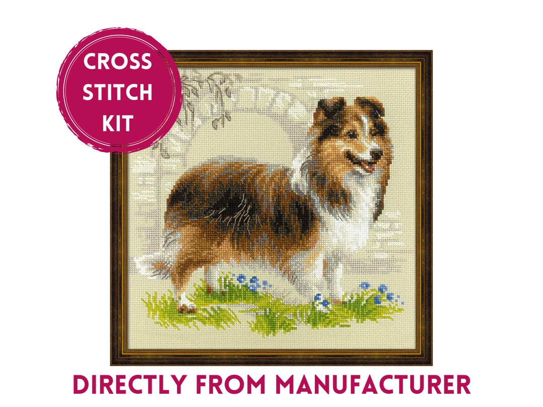 RIOLIS Counted Cross Stitch Kit 1710 Sheltie, Embroidery Kit With an ...