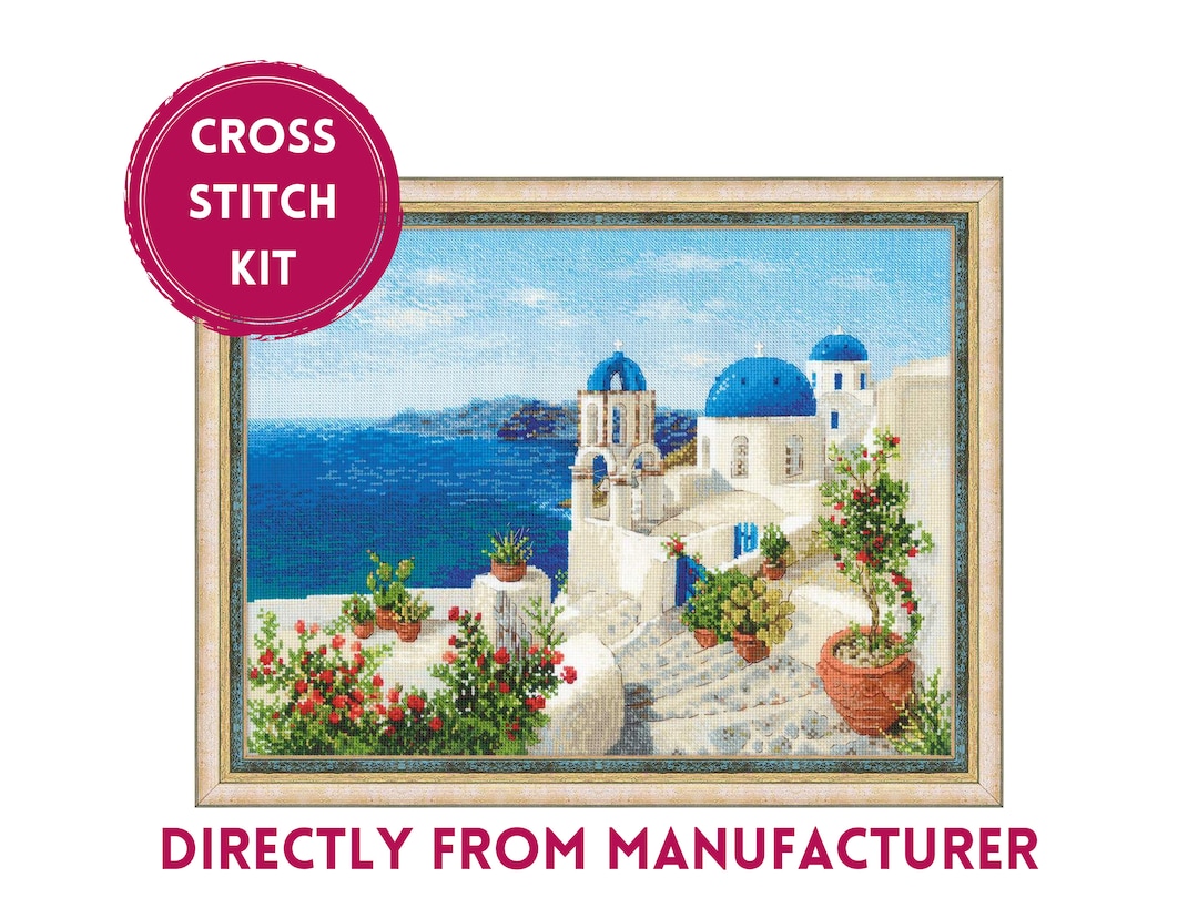 RIOLIS Counted Cross Stitch Kit 1644 Santorini, Embroidery Kit With a ...