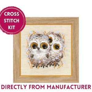 RIOLIS Counted Cross Stitch Kit 1755 Little Owls. Embroidery Kit With a ...
