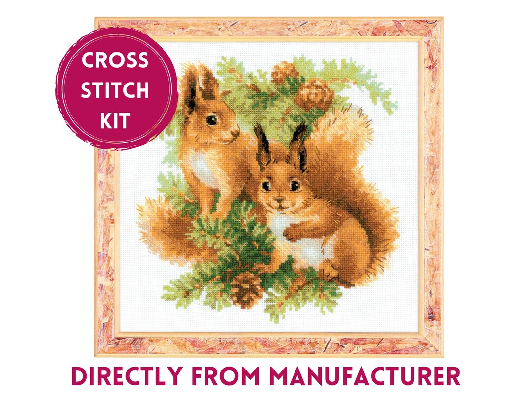 RIOLIS Counted Cross Stitch Kit 1491 Squirrels, Embroidery Kit With Two ...