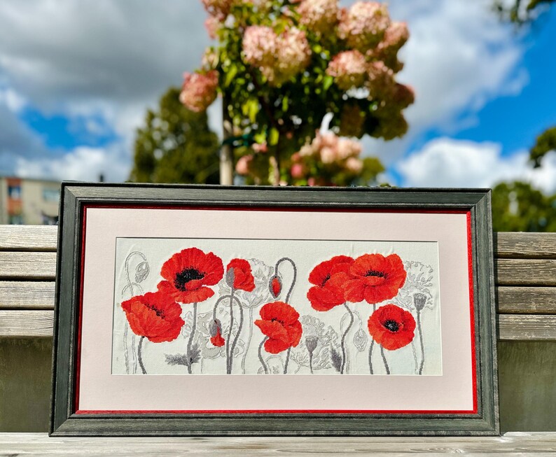 RIOLIS PREMIUM Counted Cross Stitch Kit 100/037 Scarlet Poppies ...