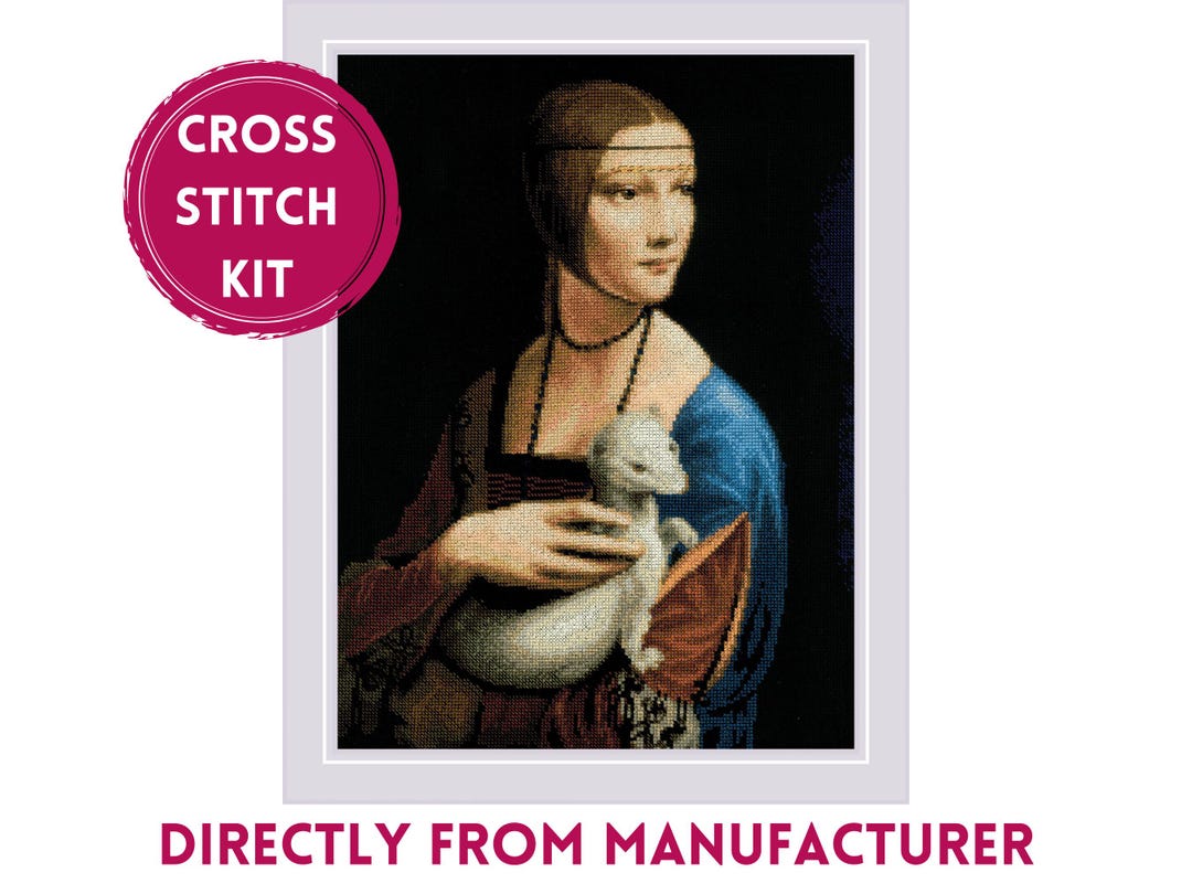 RIOLIS Counted Cross Stitch Kit 2222 Lady With an Ermine After L. Da ...