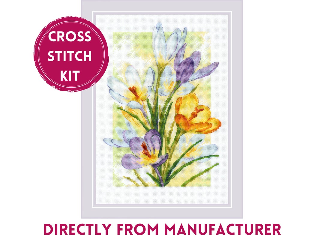 RIOLIS Counted Cross Stitch Kit 2190 Spring Glow. Crocuses, Embroidery ...