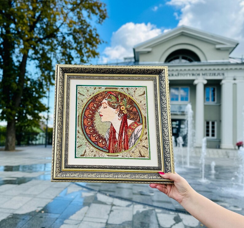 RIOLIS PREMIUM Counted Cross Stitch Kit 100/061 Laurel After A. Mucha's ...