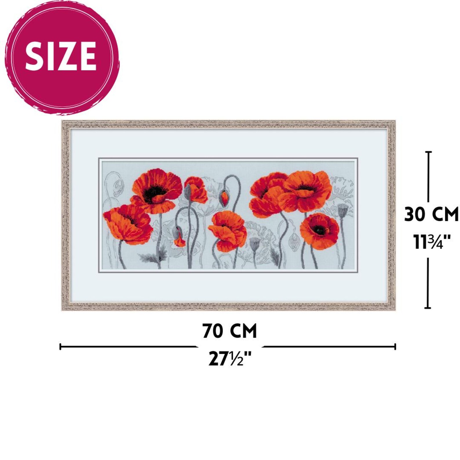 RIOLIS PREMIUM Counted Cross Stitch Kit 100/037 Scarlet Poppies ...