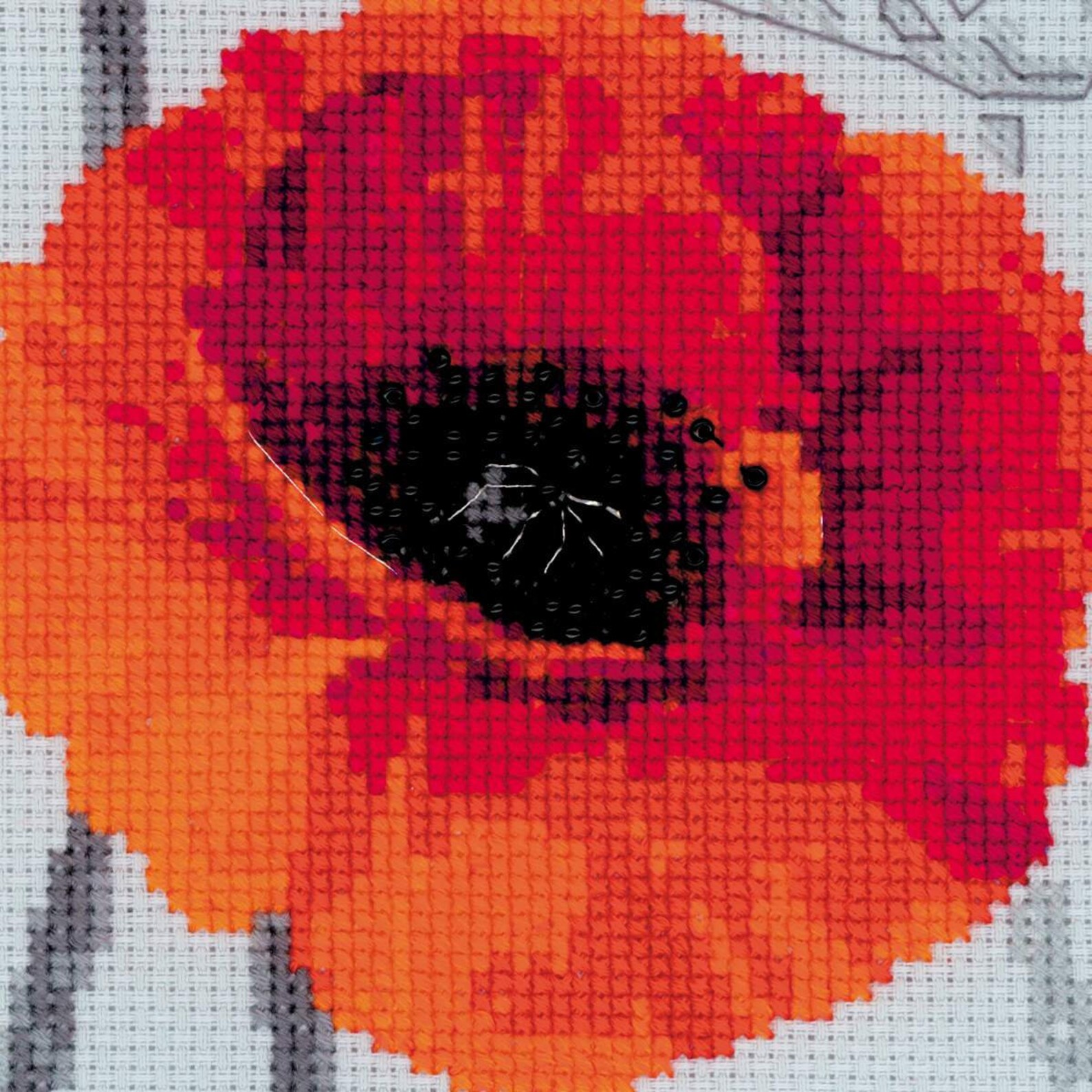 RIOLIS PREMIUM Counted Cross Stitch Kit 100/037 Scarlet Poppies ...