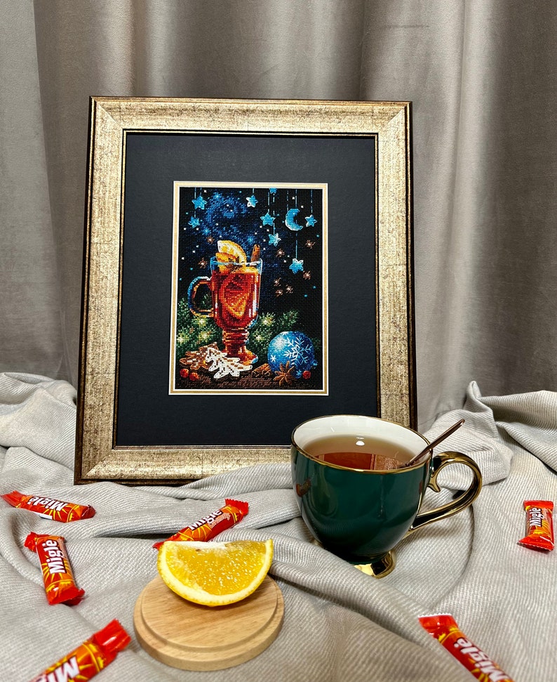 Counted Cross Stitch Kit Holiday Flavour With Tea Cup and Ginger ...