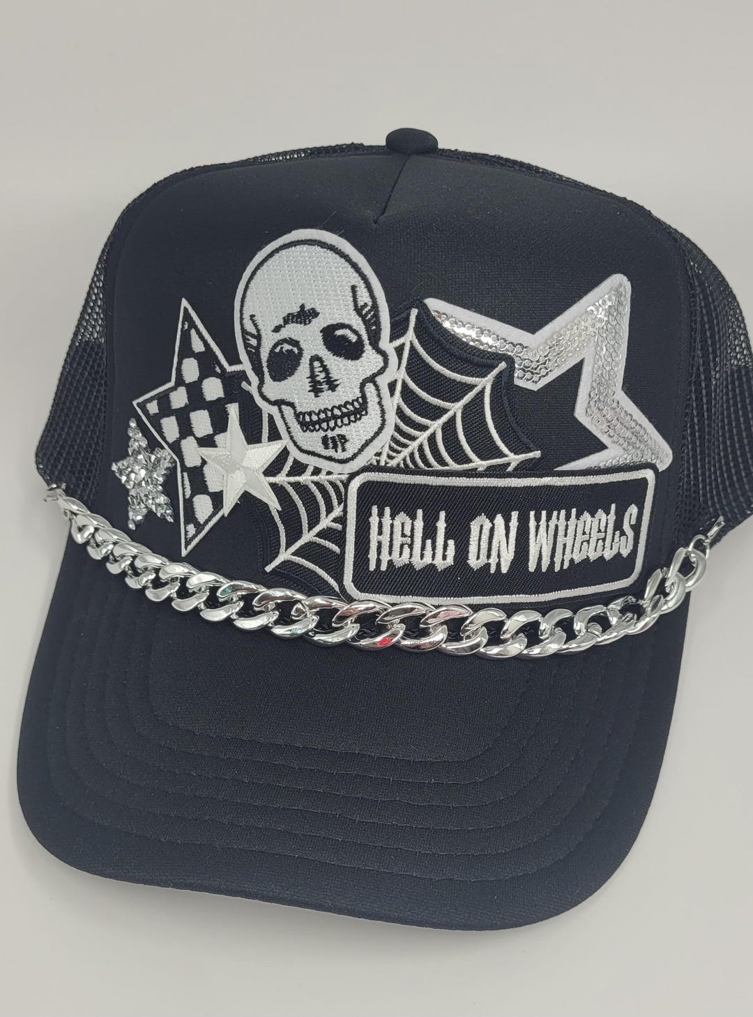Halloween Trucker Hat – Hell on Wheels, Spider Web, and Skeleton Hat ...