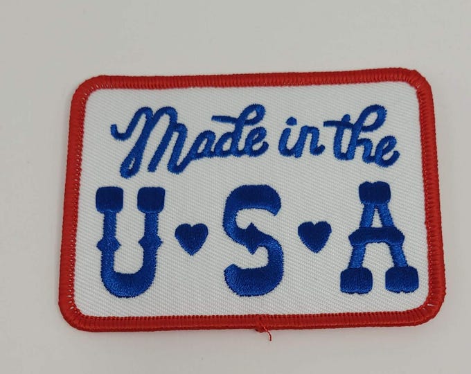 Made in the USA Iron on Patch | Retro Patriotic Embroidered Patch - Etsy